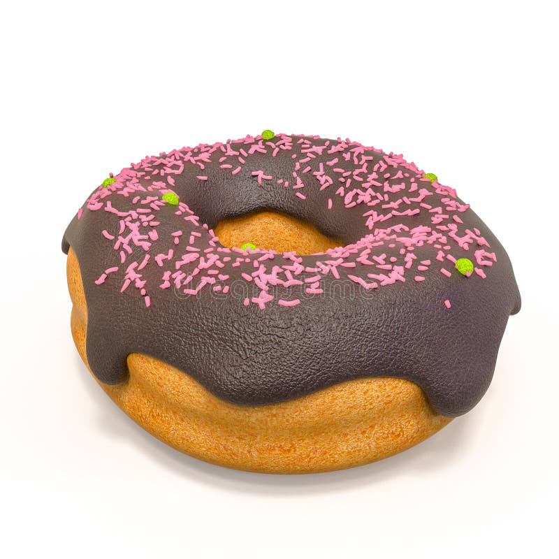 Brown chocolate doughnut stock illustration. Illustration of bakery ...