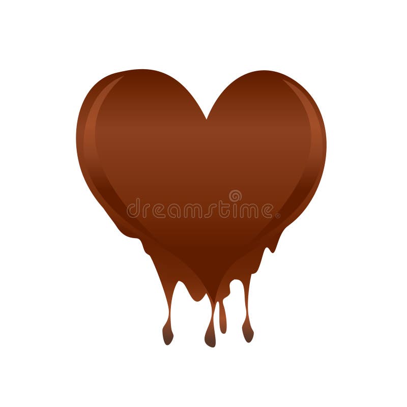 Chocolate Heart Love Concept, Vector Illustration Stock Vector ...