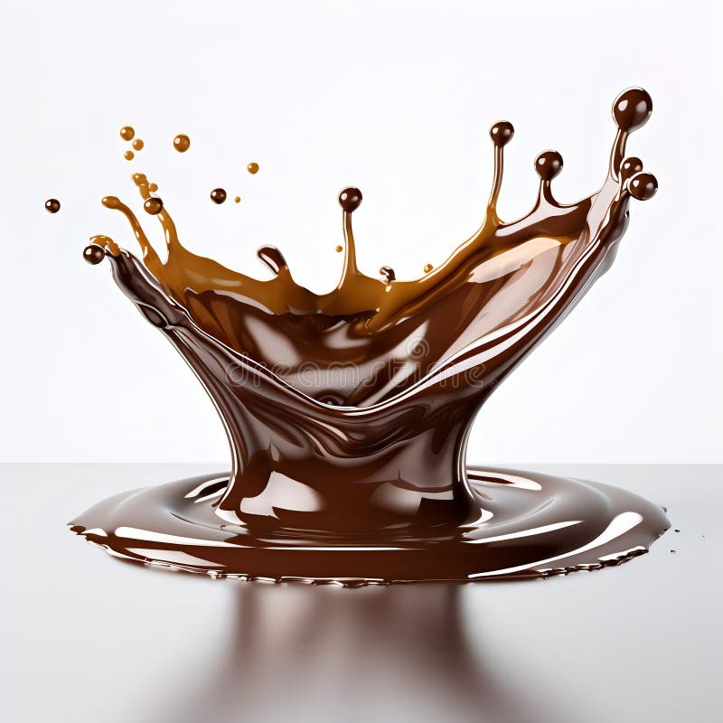 Chocolate Splatter on White Background. Generative AI Stock ...