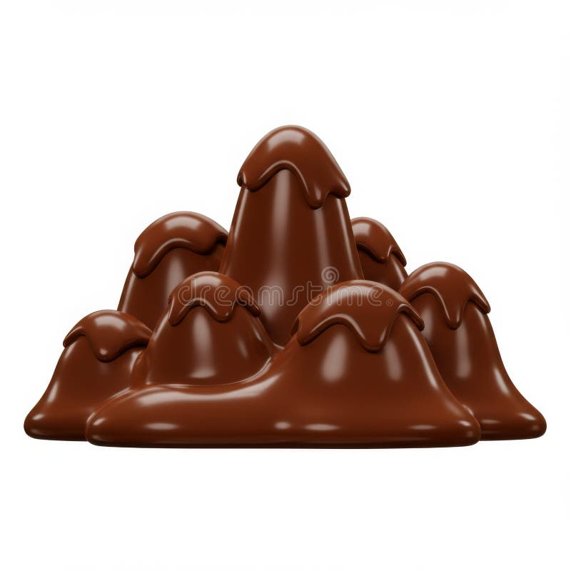Brown Chocolate Mountains 3D Render Stock Illustration - Illustration ...