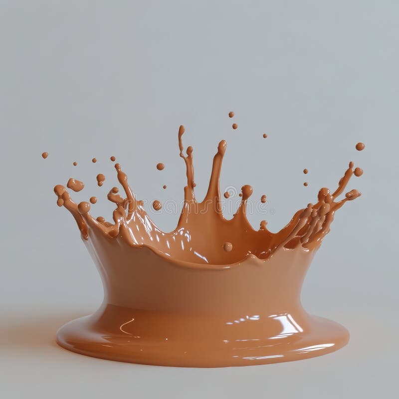 Brown Chocolate Splash on White Background with Included Clipping Path ...