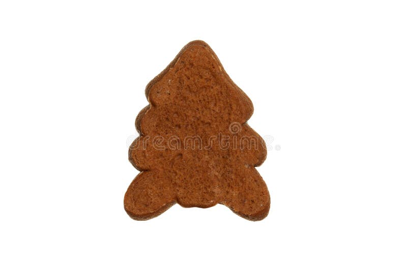 Brown Christmas Gingerbread Isolated on White Stock Image - Image of ...