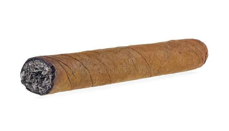 Brown Cigar on White Background. Burned Cigar Stock Image - Image of ... Brown Cigar on White Background. Burned Cigar Stock Image - Image of ...