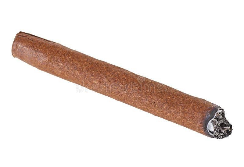 Brown Cigar on White Background. Cigar Burned Stock Photo - Image of ... Brown Cigar on White Background. Cigar Burned Stock Photo - Image of ...