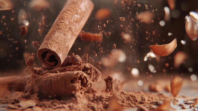 Brown Cinnamon Stick and Powder Explosion Stock Illustration ...