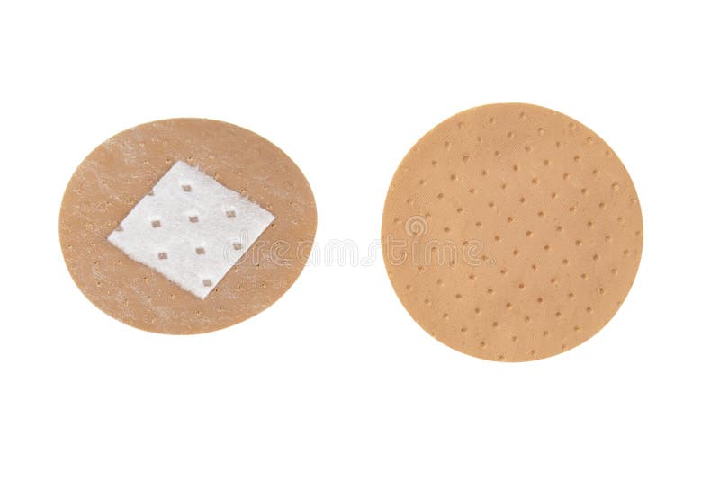 Brown Circle Elastic Plaster Sticky Isolated on the White Background ...
