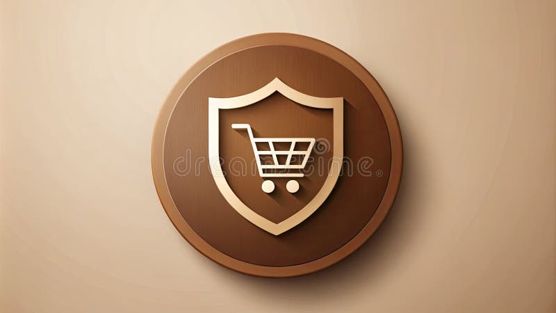 Brown Circle Secure Shopping Glyph Icon a Visual Representation of ...
