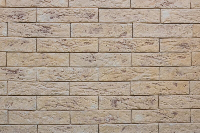 Brown Decorative Brick Wall Cladding. Texture, Background. Stock Image ...