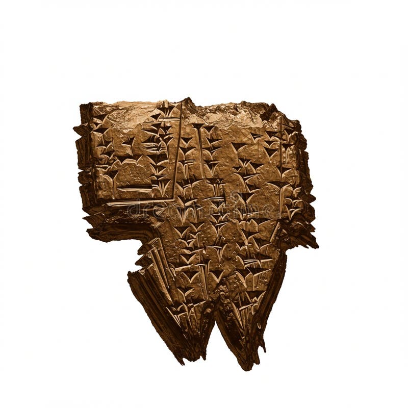 Brown Clay Tablet Featuring Cuneiform Script, an Ancient Writing System ...