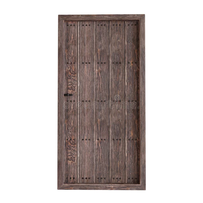 Brown Close Interior Door. Realistic 3D Render. Isolated on White ...