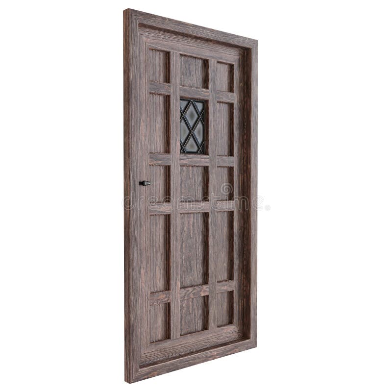Brown Close Interior Door. Realistic 3D Render. Isolated on White ...