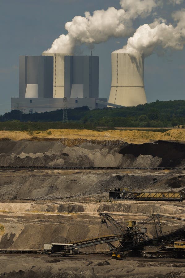 Brown Coal Mining Schleenhain, Germany Stock Image - Image of energy ...