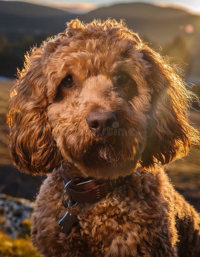 Brown cockapoo dog stock illustration. Illustration of hound - 369223584