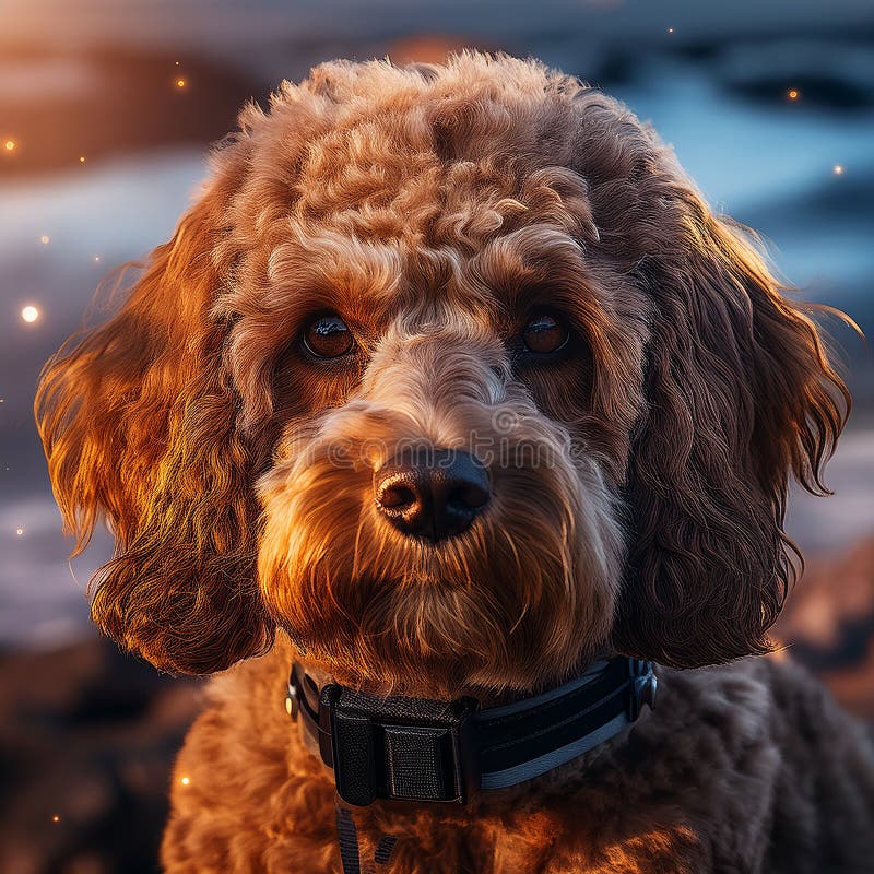 Brown cockapoo dog stock illustration. Illustration of animal - 369223741