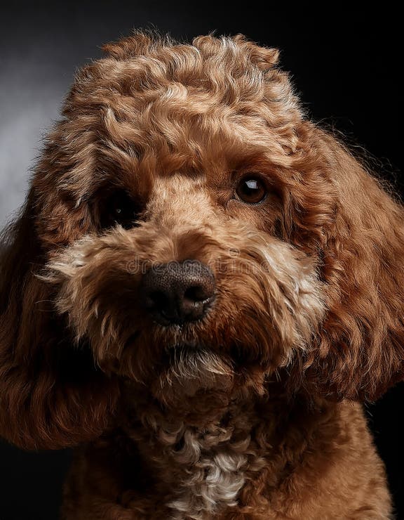 Brown cockapoo dog stock illustration. Illustration of crossbreed ...