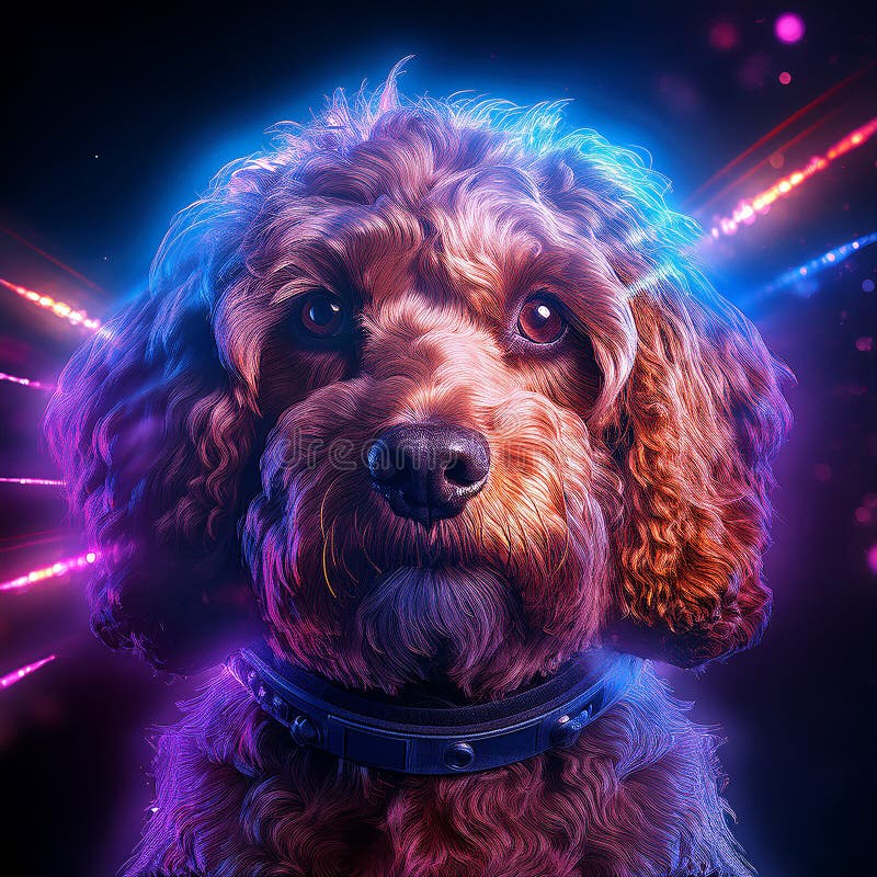 Brown cockapoo dog stock illustration. Illustration of cocker - 369223815