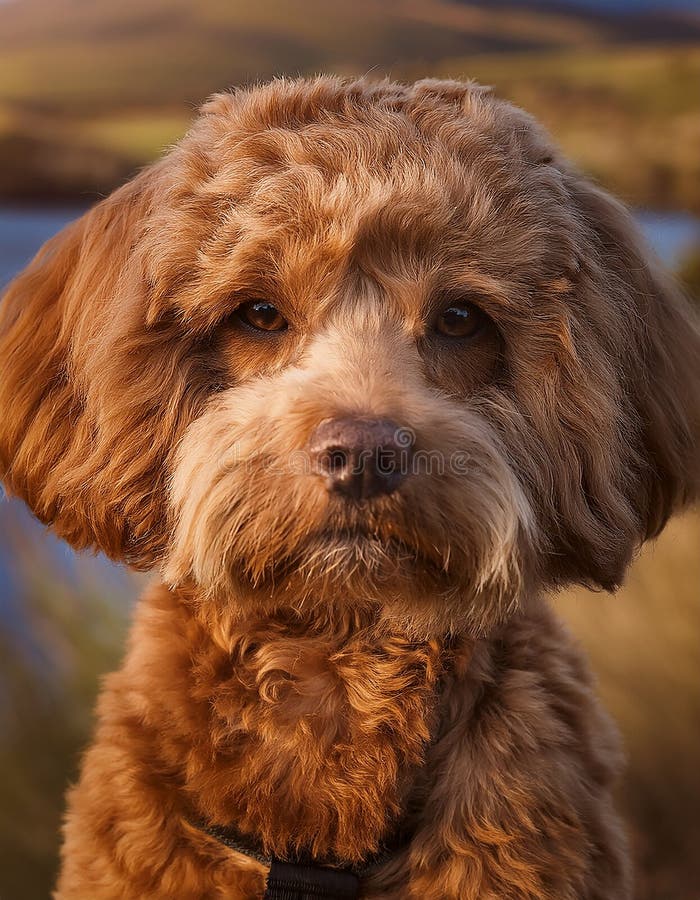 Brown cockapoo dog stock illustration. Illustration of terrier - 369223839