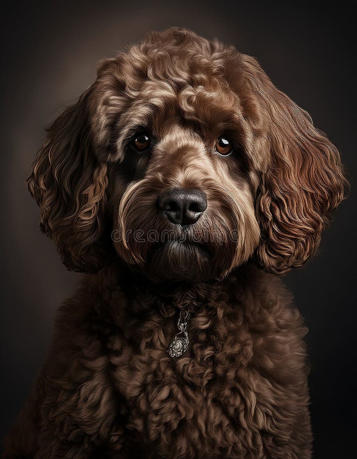 Brown cockapoo dog stock illustration. Illustration of background ...