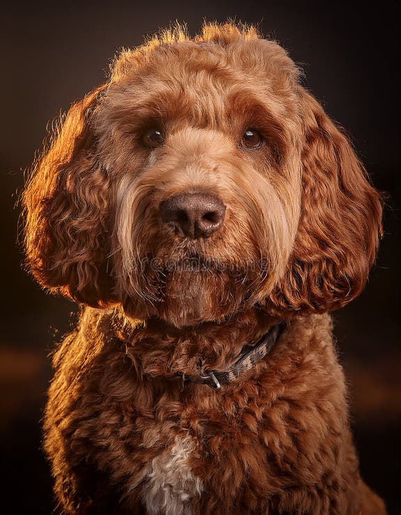 Brown cockapoo dog stock illustration. Illustration of retriever ...