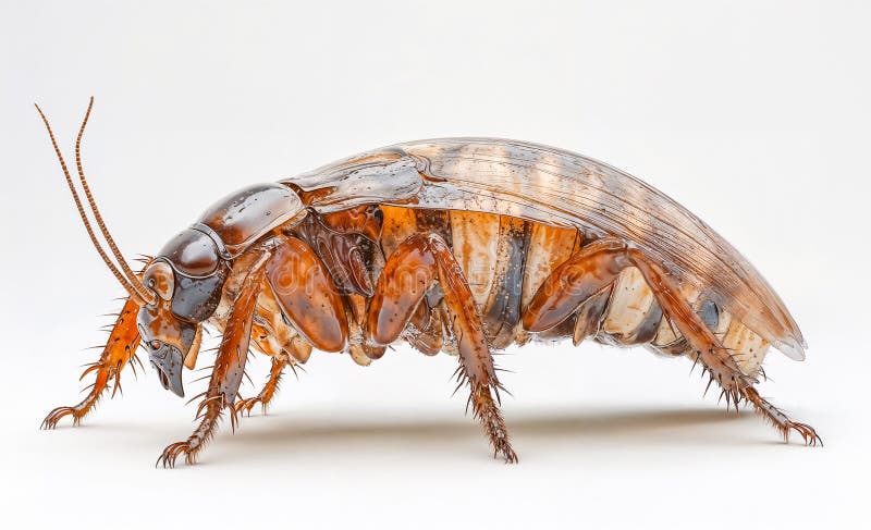 A Brown Cockroach on a White Background Stock Illustration ...