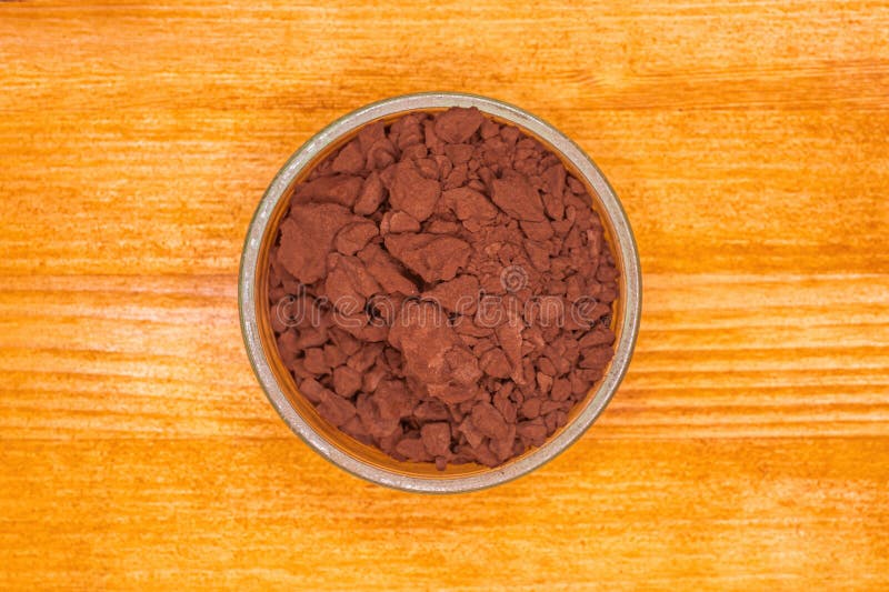 Brown Cocoa Powder in Glass Tray on the Table Stock Image - Image of ...