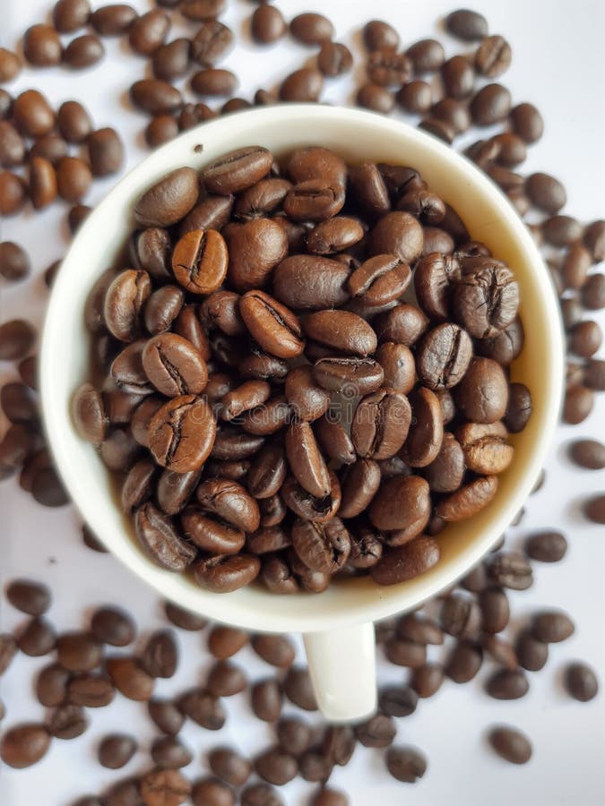 Brown Coffee beans . stock image. Image of caffeine - 215917837