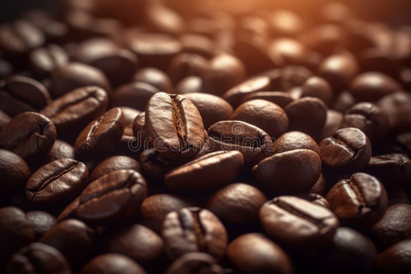 Brown Coffee Beans. Generate Ai Stock Illustration - Illustration of ...