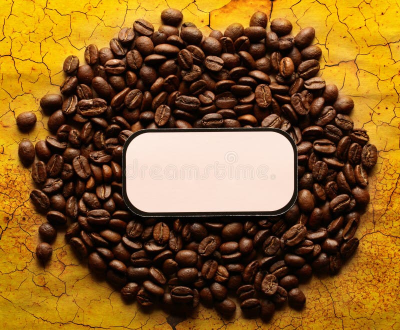 Brown Coffee Beans with Label Stock Image - Image of crop, aroma: 37515537