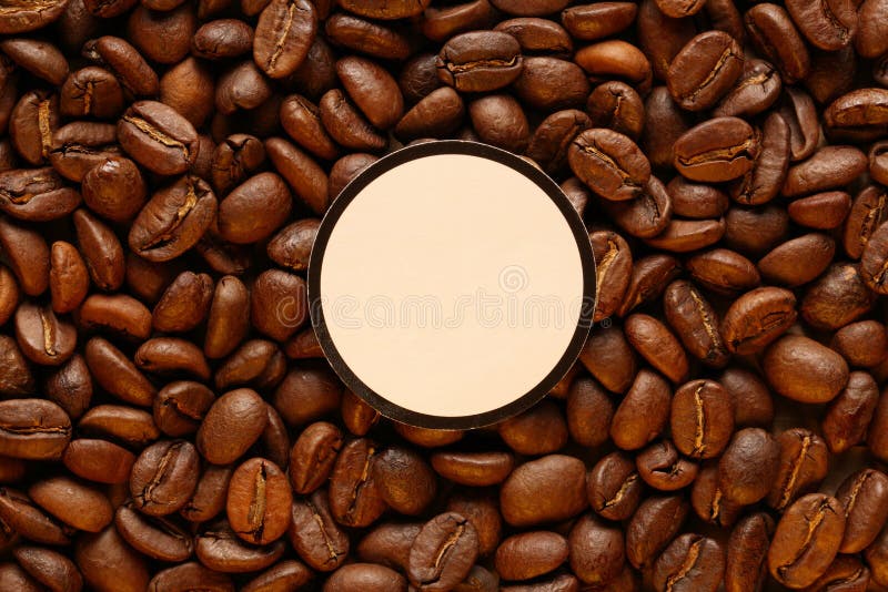 Brown Coffee Beanswith Label Stock Image - Image of group, frame: 37515625