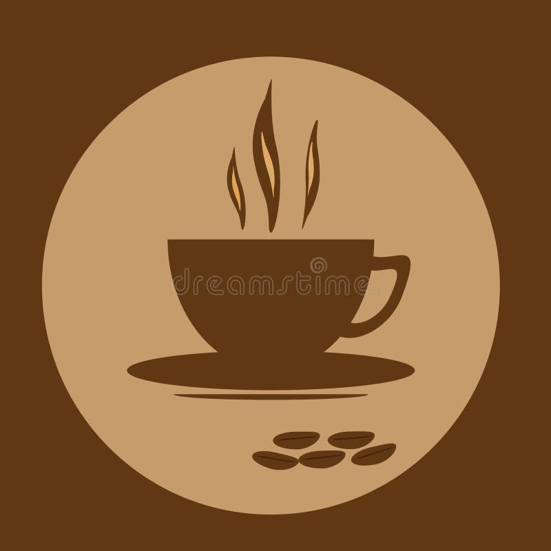 Brown Coffee Cup on a Brown Background. Vector Illustration Stock ...