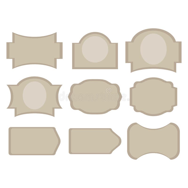 Brown Coffee Light Labels with a Carved Dark Edge Stock Vector ...