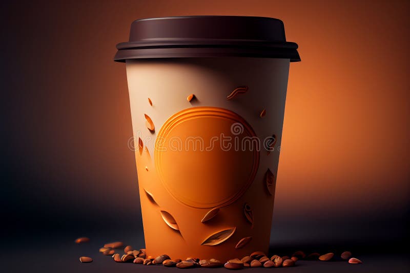 Brown Coffee To Go Cup Ads. Illustration AI Generative Stock Image ...