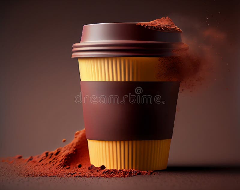 Brown Coffee To Go Cup Ads. Illustration AI Generative Stock ...