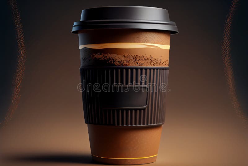 Brown Coffee To Go Cup Ads. Illustration AI Generative Stock ...