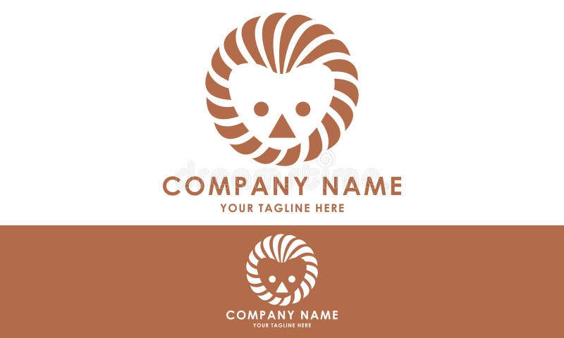 Brown Color Abstract Hedgehog Head Logo Design Stock Vector ...