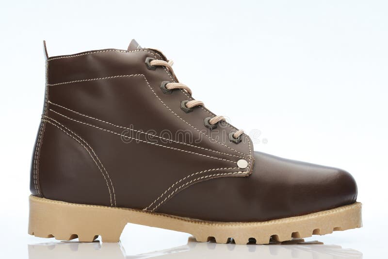 Brown color casual boot stock image. Image of stylish - 152953223