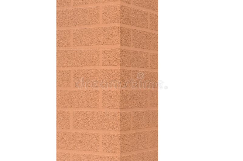 Brown Color Column with Abstract Brick Wall Pattern on White Background ...