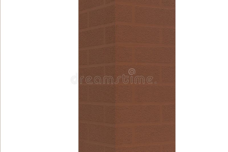 Brown Color Column Abstract Brick Wall Pattern White Background ...