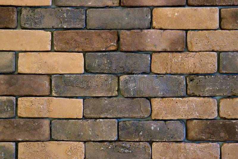 Brown Color Gradation Brick Wall for Background Stock Image - Image of ...