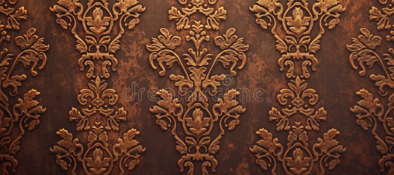 Brown Color Motif Pattern Fabric Background Stock Illustration ...