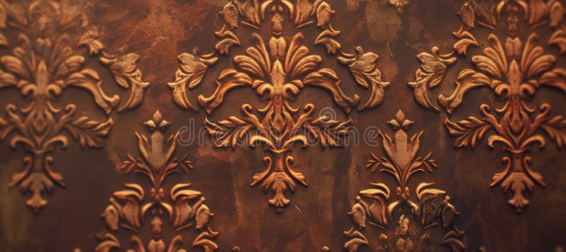 Brown Color Motif Pattern Fabric Background Stock Illustration ...