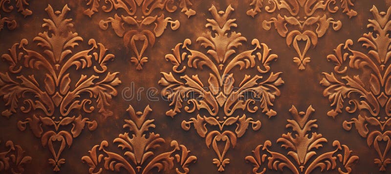 Brown Color Motif Pattern Fabric Background Stock Illustration ...