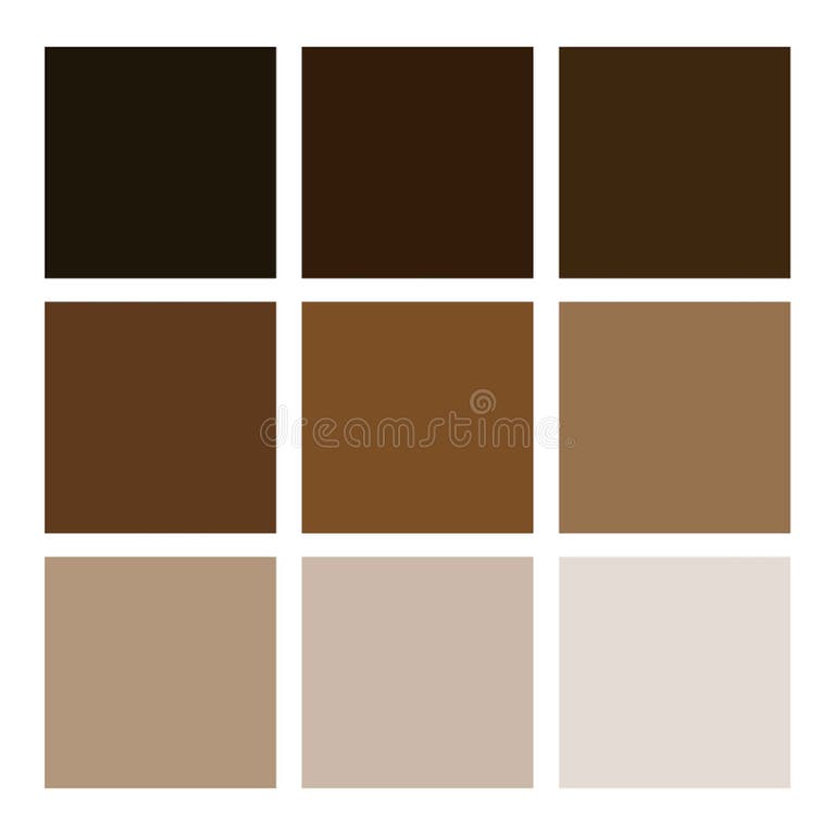 Brown Color Palette. Warm Neutral Tones. Gradient Grid Vector. Color ...