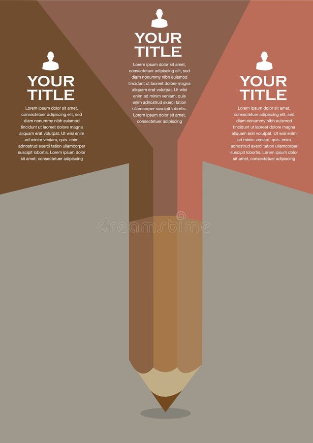 Brown Color Pencil Vector Background Layout Template Stock Vector ...