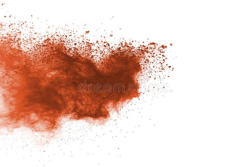 Brown Color Powder Explosion on White Background Stock Photo - Image of ...