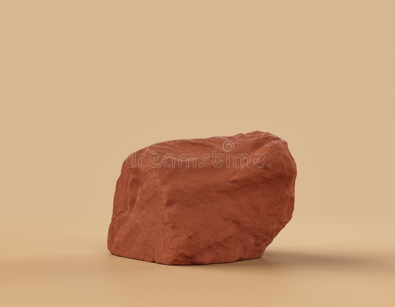 Brown Color Rocks in a Flat Color Background, for Product Displays with ...