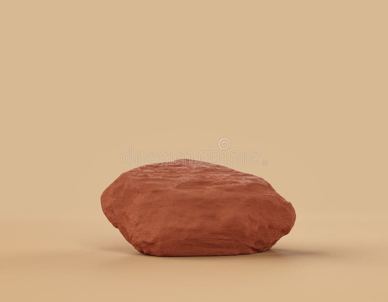 Brown Color Rocks in a Flat Color Background, for Product Displays with ...