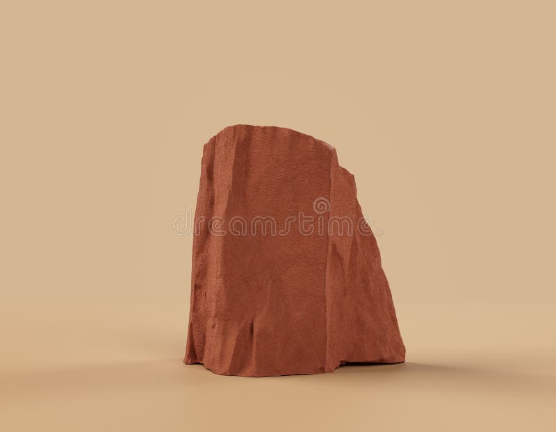 Brown Color Rocks in a Flat Color Background, for Product Displays with ...
