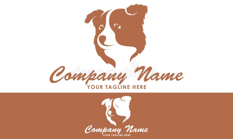 Brown Color Simple Dog Head Logo Design Stock Vector - Illustration of ...