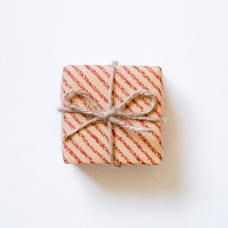 Brown Color Stripe Pattern Gift Box on White Background Stock Image ...